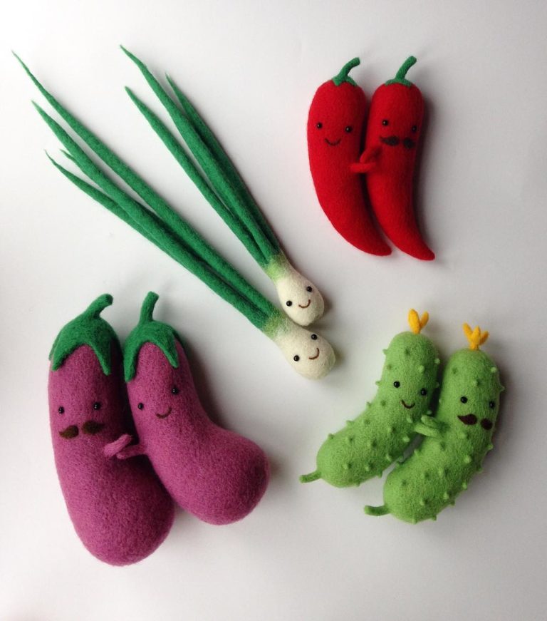 Cool Felted Food Pairs Created by Ukrainian Artist - TettyBetty