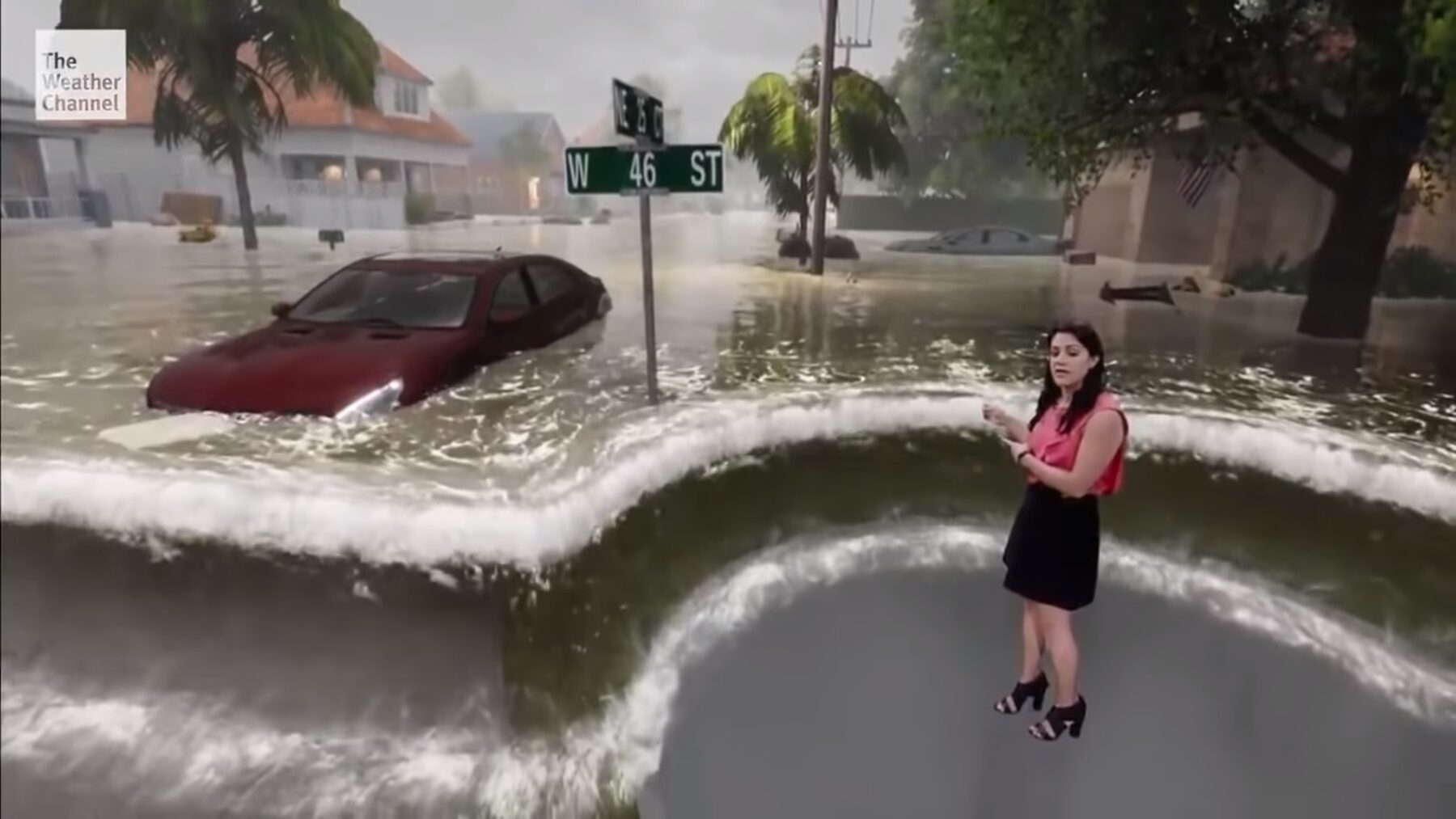 Weather Channel Uses a Green Screen to Show Flood Simulation - TettyBetty