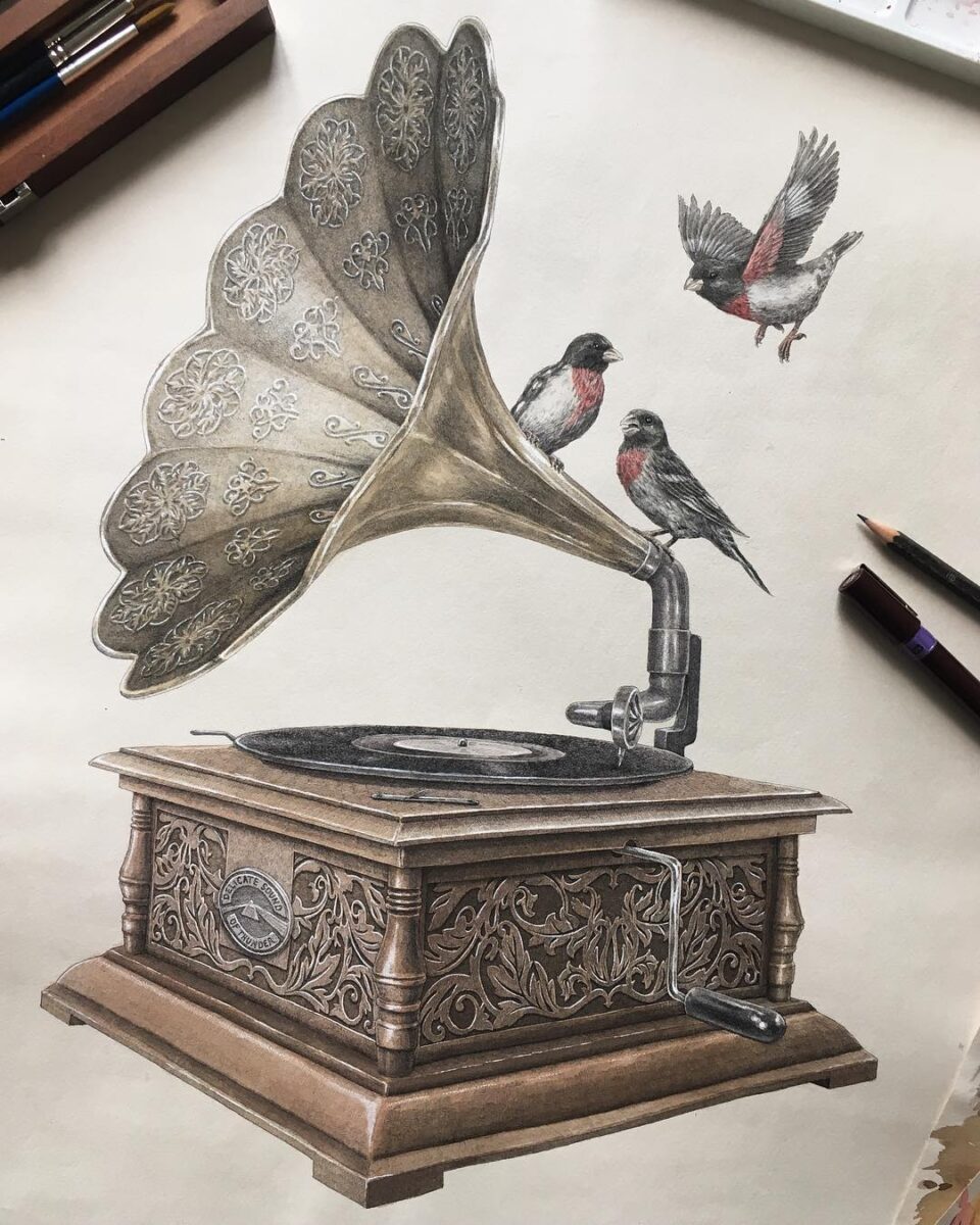 This Illustrated Series Shows Birds Sitting on Vintage Typewriters and ...