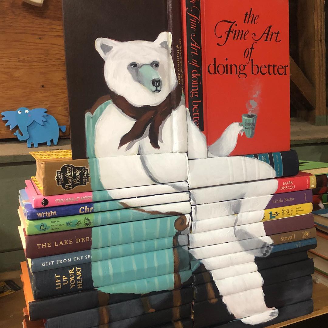Artist Uses Discarded Books as Canvas and Creates Impressive Artwork ...