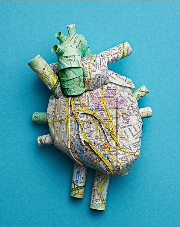 Paper Artist Made Human Organs Using City Maps - TettyBetty
